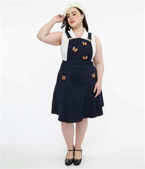 Voodoo Vixen Butterfly Denim Pinafore Skirt Unique Vintage