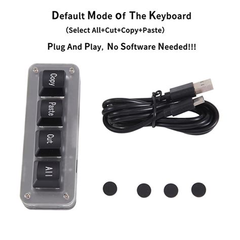 Mini Key Select Copy Paste Cut All Macro Pad Shortcut One Handed Keyboard RGB Gaming