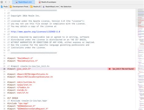 Ios Build Error Realm Js Iosjscinith File Not Found · Issue 3675