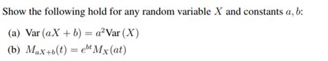 solved show the following hold for any random variable x and