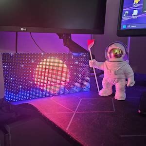 Outrun Vaporware Animated Pixel Led Matrix Display Etsy