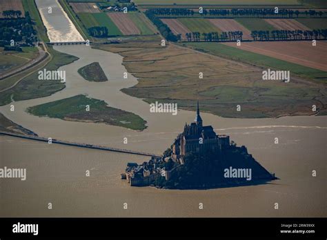 France Saint Michael S Mount Mont Saint Michel During High Tide With The River Le Couesnon