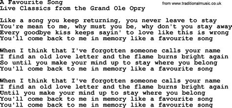 A Favourite Song By Marty Robbins Lyrics