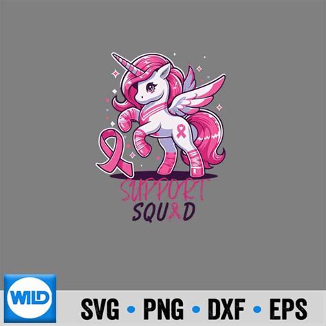 Support Squad Svg Support Squad Pink Unicorn Breast Cancer Awareness