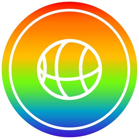 A Creative Basketball Sports Circular In Rainbow Spectrum Stock Vector