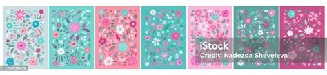 꽃 조성 세트입니다 미적 식물 노트 커버 보헤미안 프로방스 스타일 프린트 컬렉션 Eps 10 벡터 일러스트 레이 션 0명에 대한 스톡 벡터 아트 및 기타 이미지 Istock