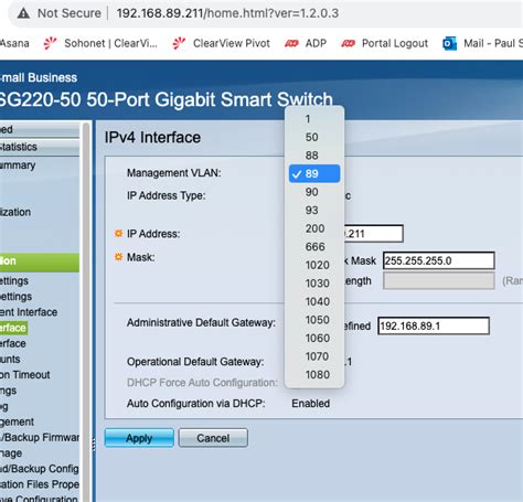SG Can T Change Management VLAN Cisco Community