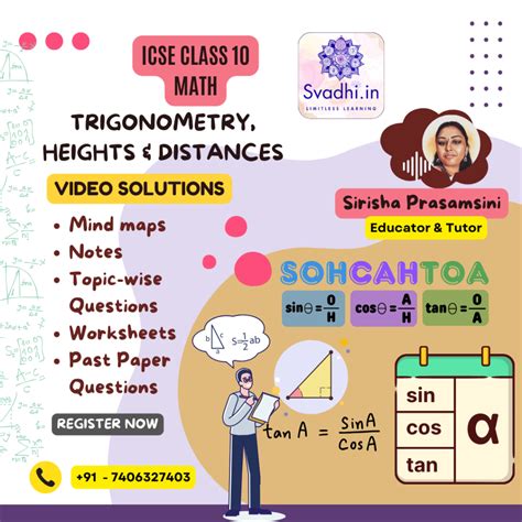 Course ICSE Class 10 Math Trigonometry Heights Distances