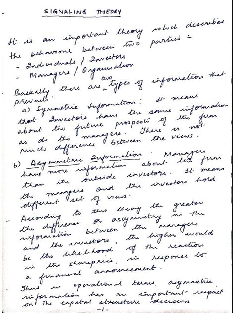 Signalling Theory Pecking Order Theory Pdf