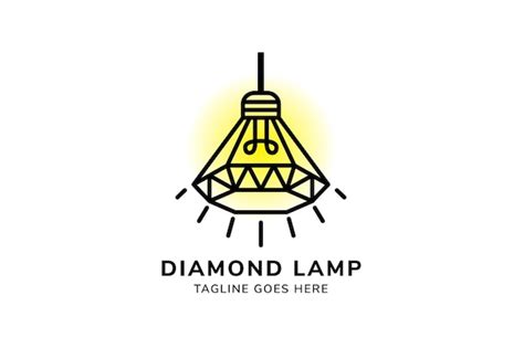 Modèle De Conception De Logo De Lampe Diamant Symbole Dicône De Style
