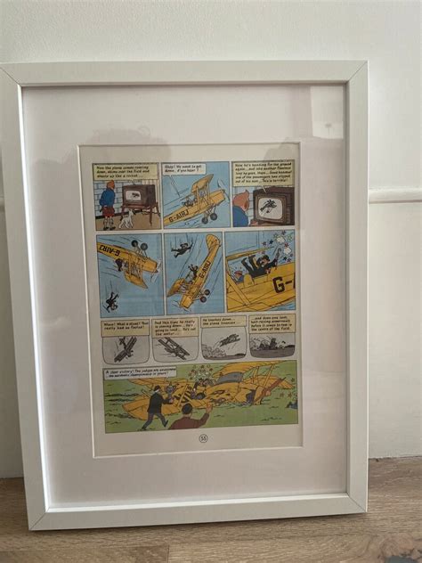 Framed Tintin Poster Comic Wall Art From The Black Island Magazine