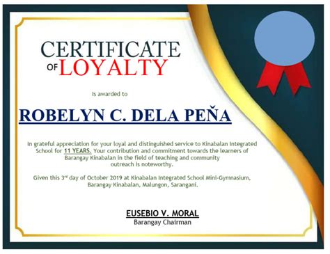 Certificate Of Loyalty Pdf