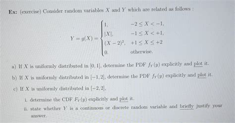 Solved Ex Exercise Consider Random Variables X And Y
