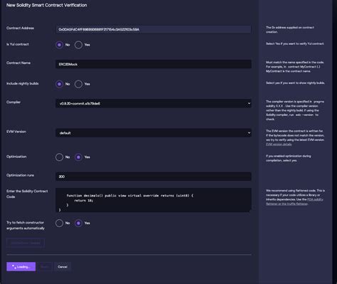 Infinity Loading Contract Verification · Issue 7374 · Blockscout