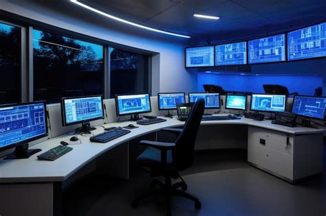 Premium Ai Image Modern Small Control Room With Screens
