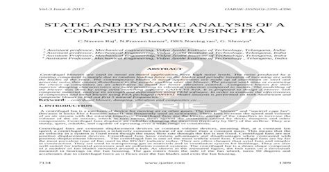 pdf static and dynamic analysis of a composite blower using … analysis of a