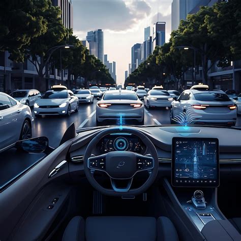 Autonomous Car Driving And Navigation Premium Ai Generated Image