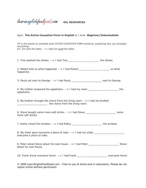 The Active Causative Form In English 1 Learn English Feel Good