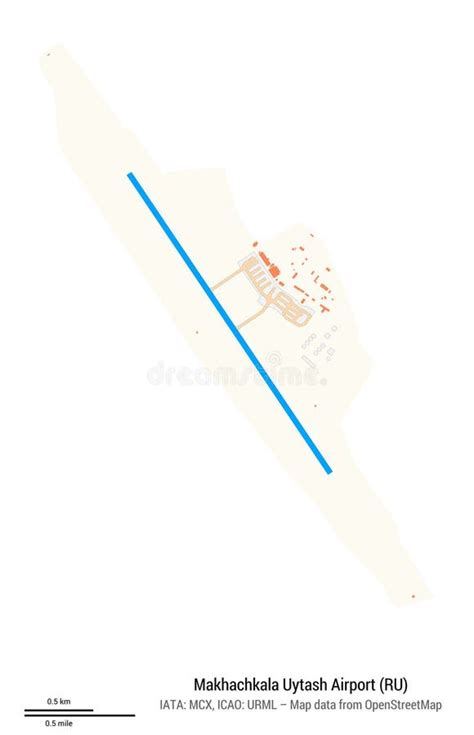 Map of Makhachkala Uytash Airport. IATA-code MCX Stock Image - Image of ...