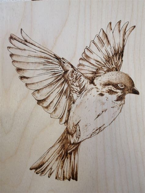 Pyrography Art Wood Burning Art Woodburning Practice Bird Flower