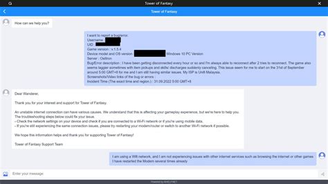 discharge cancelling randomly and disconnected r toweroffantasy