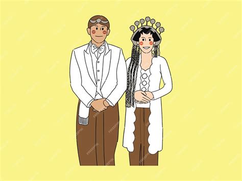 Premium Vector Java Indonesia Wedding Couple Indonesian Javanese