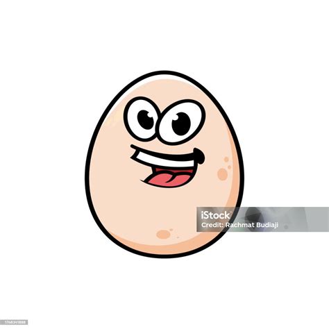 Personnage De Mascotte De Dessin Animé Doeuf Souriant Illustration