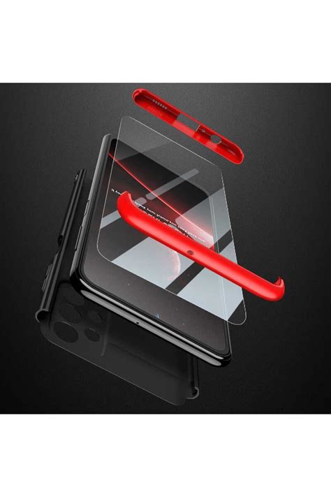 Fibaks Samsung Galaxy A12 Kılıf 360 Tam Koruma Ön Ve Arka Sert Mika