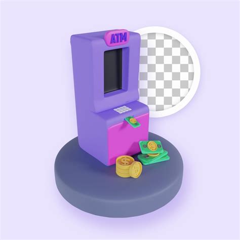 Icône De Distributeur Automatique De Billets Illustration 3d Psd Premium