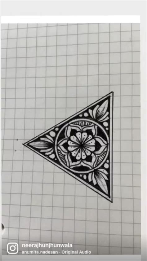 Mandala Patterns In A Triangle