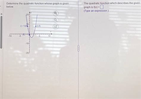 Solved Determine The Quadratic Function Whose Graph Is Given