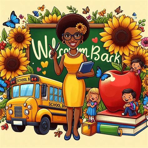 A Poster Of A School Bus With The Words Welcome Back To The School