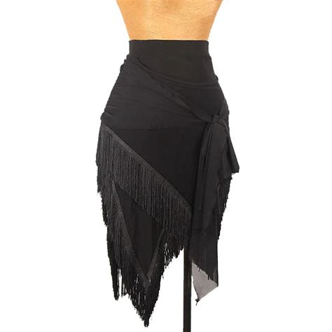 Falda De Baile Latino Para Mujer Ropa De Pr Ctica Con Borlas Flecos