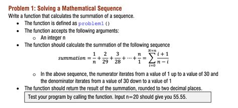 Solved Problem Solving A Mathematical Sequence Write A Chegg