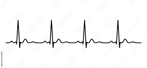 Ecg Heart Beat Line Vector Illustration Icon Stock Vector Adobe Stock