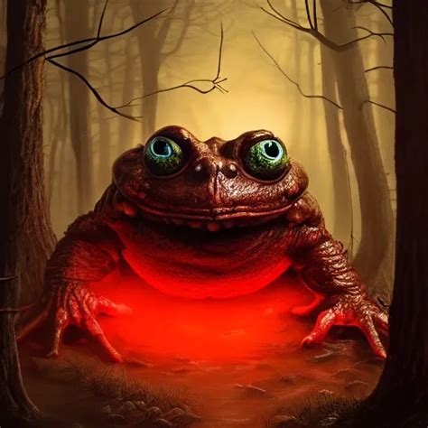 Giant Evil Monsterous Slimy Toad In The Dark Forest Stable Diffusion