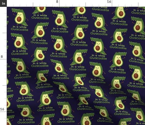 In A While Guacodile Fiesta Whimsical Fabric Spoonflower