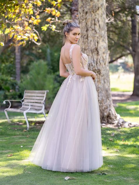 Corset Lace Floor Length Tulle Applique Prom Dress Kissprom