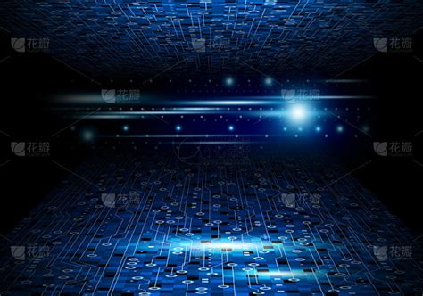 面向数字技术的蓝色电路板背景设计