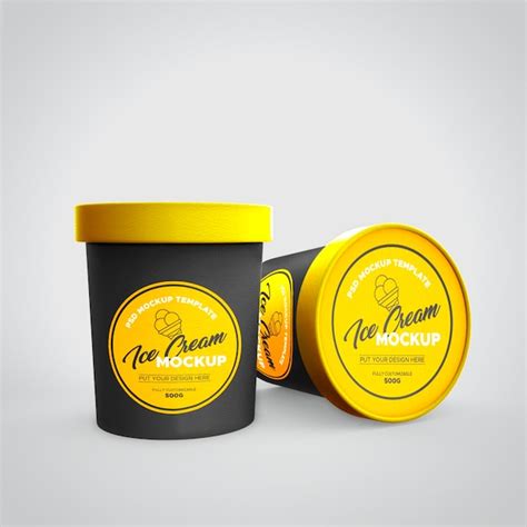 Premium Psd Psd Ice Cream Container Mockup