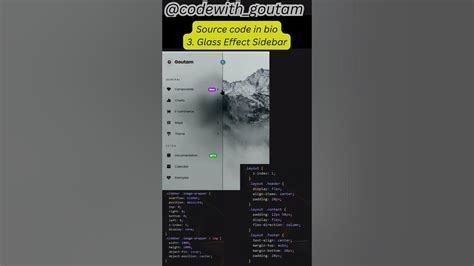 Glass Effect Sidebar Navbar Responsive Html Css Javascript