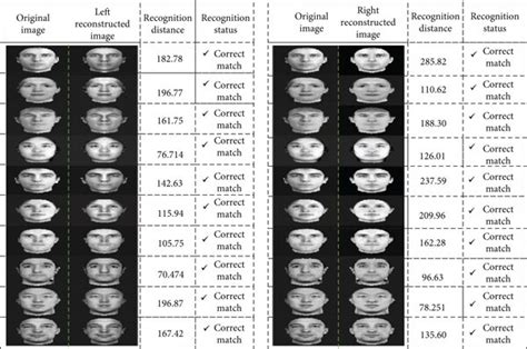 recognition of the reconstructed images mit 2003 2005 database