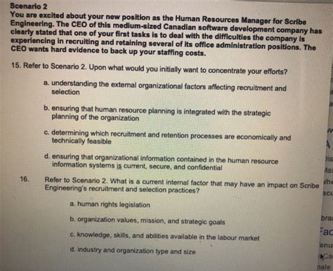 Solved Scenario 2 You Are Excited About Your New Position As Chegg