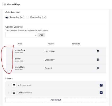 unable to sort columns in list view · issue 10307 · umbraco umbraco