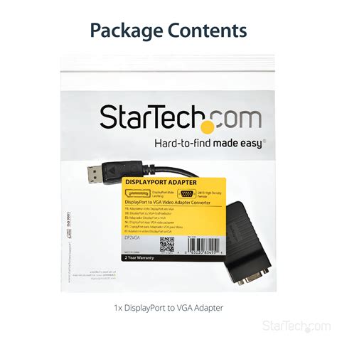 StarTech Com DisplayPort To VGA Adapter Active DP To VGA Converter P Video Durable