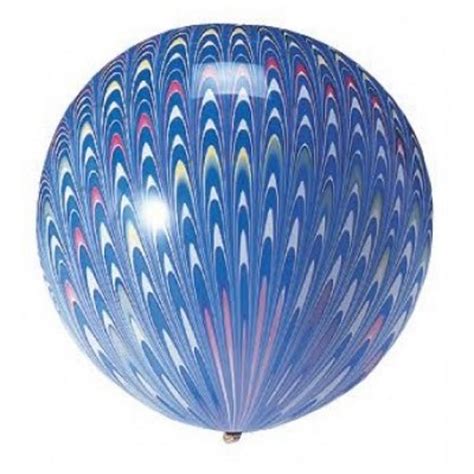 Blue Peacock Latex Balloons 45cm