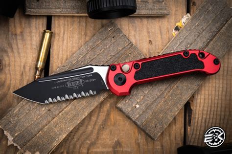 Microtech Ludt Gen Iii Automatic Folding Knife Red 34 Tanto Black