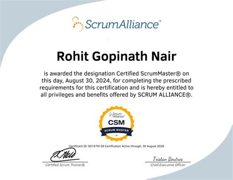 Rohit Nair On Linkedin Certifiedscrummaster Csm Agile Scrum Professionaldevelopment…
