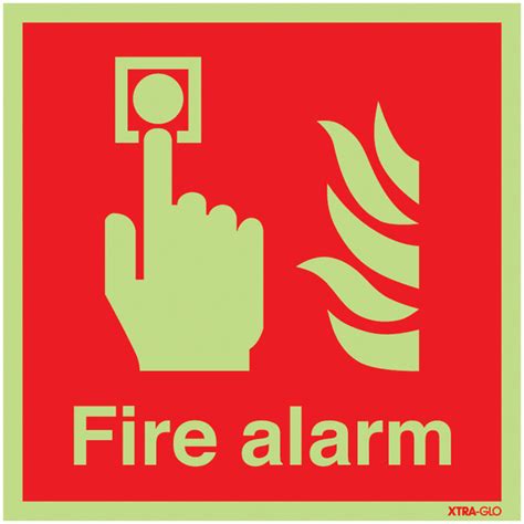 Xtra Glo Photoluminescent Fire Alarm Signs Seton