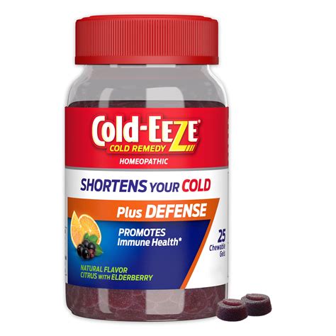 Cold Eeze Immune Medicine Sore Throat Remedy Zinc Chewable Gel Gummy